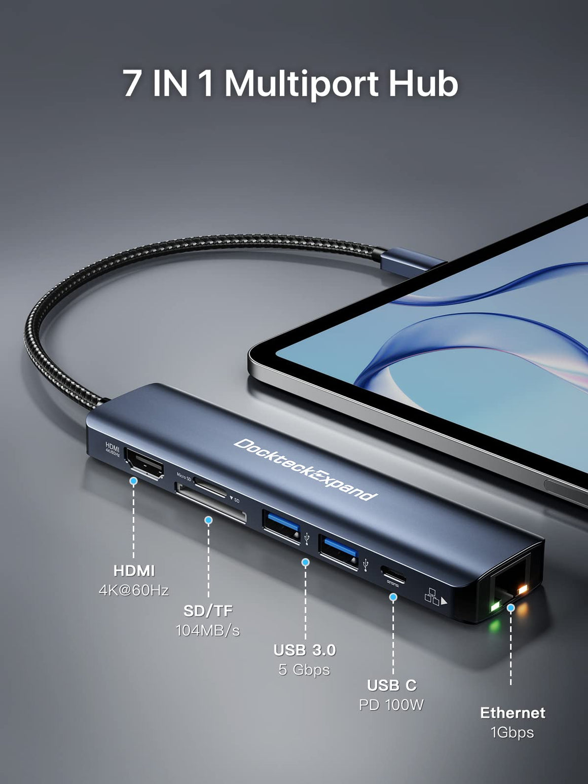 DockteckExpand 7-in-1 USB-C Hub